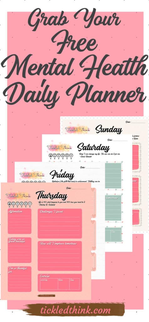 Free Mental Health Daily Planner Printables - Tickled Think