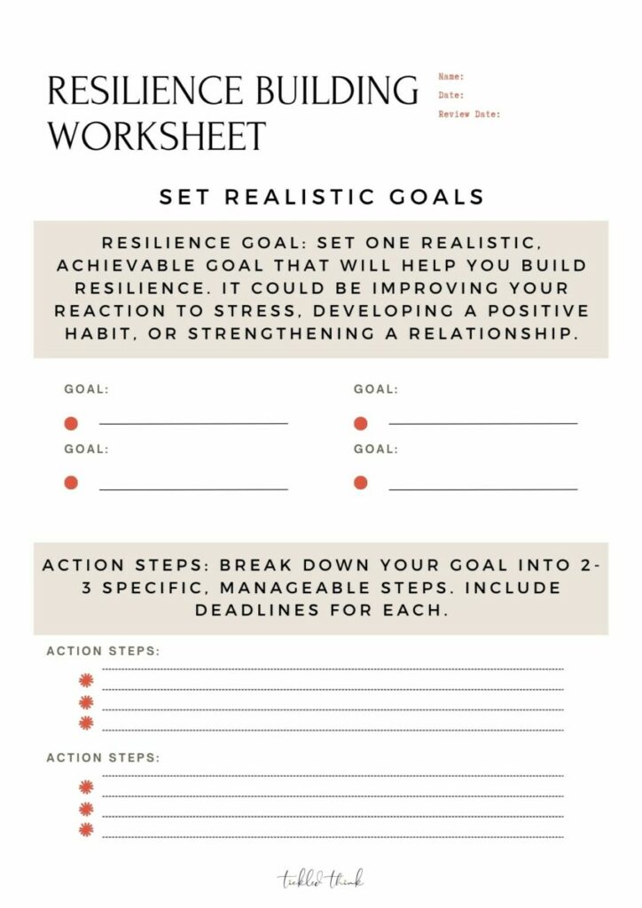 Resilience Building Worksheet - Tickled Think