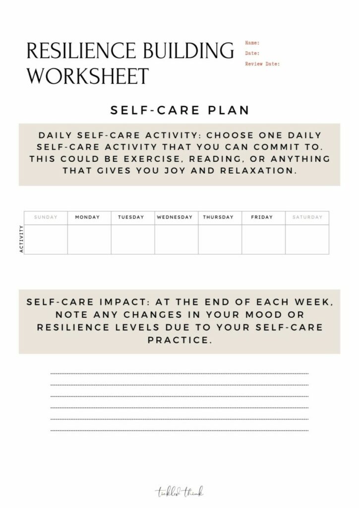 Resilience Building Worksheet - Tickled Think